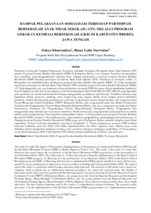 DAMPAK PELAKSANAAN SOSIALISASI TERHADAP PARTISIPASI BERSEKOLAH ANAK TIDAK SEKOLAH (ATS) MELALUI ...